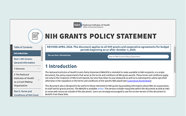 NIH Grants Policy Statement | Grants & Funding